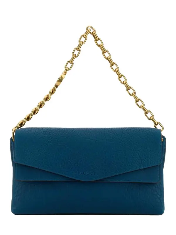 Gucci Leather Large Shoulder Bag - Blue