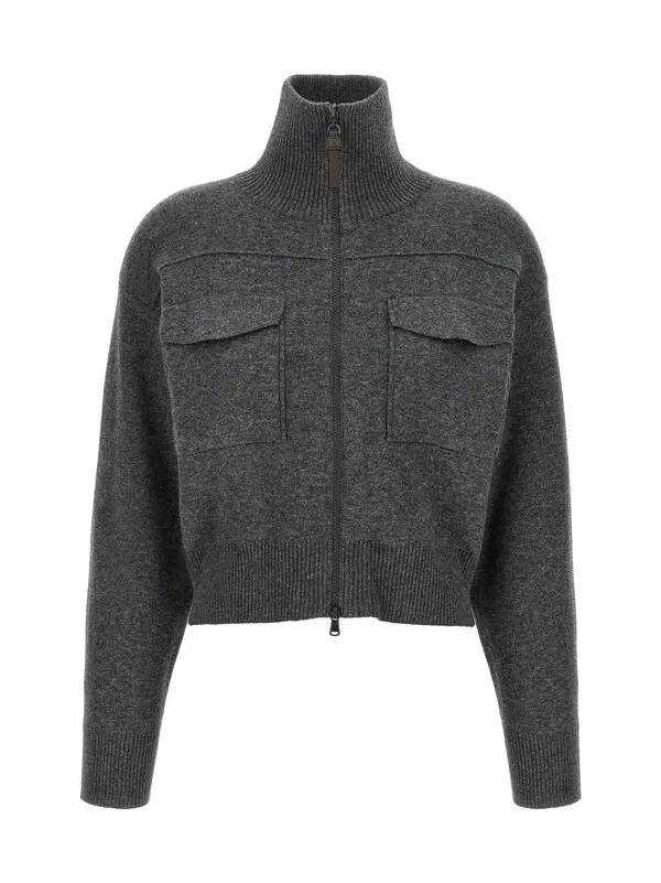 Brunello Cucinelli Wool Cardigan - Gray
