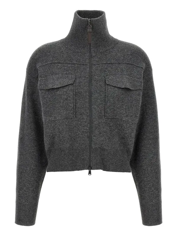 Brunello Cucinelli Wool Cardigan - Gray