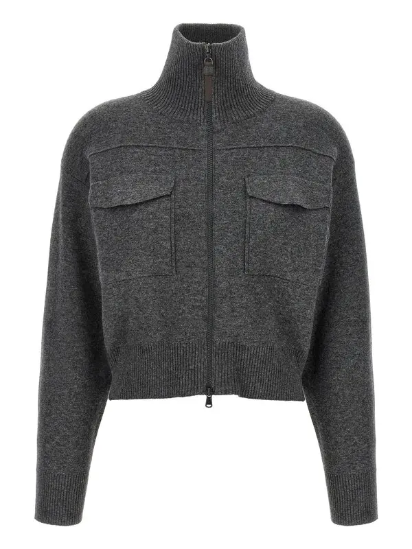 Brunello Cucinelli Wool Cardigan - Gray