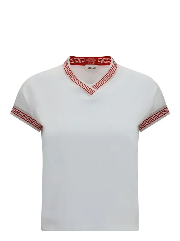 Versace T-shirt With Greca Details - White
