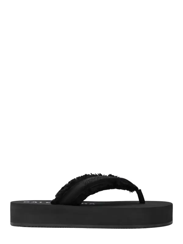 Balenciaga Jet Lag Thong Sandals In Satin - Black
