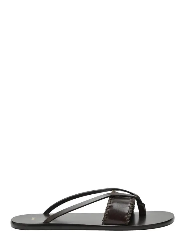 JUDE Leather Flip-flop Sandals - Brown