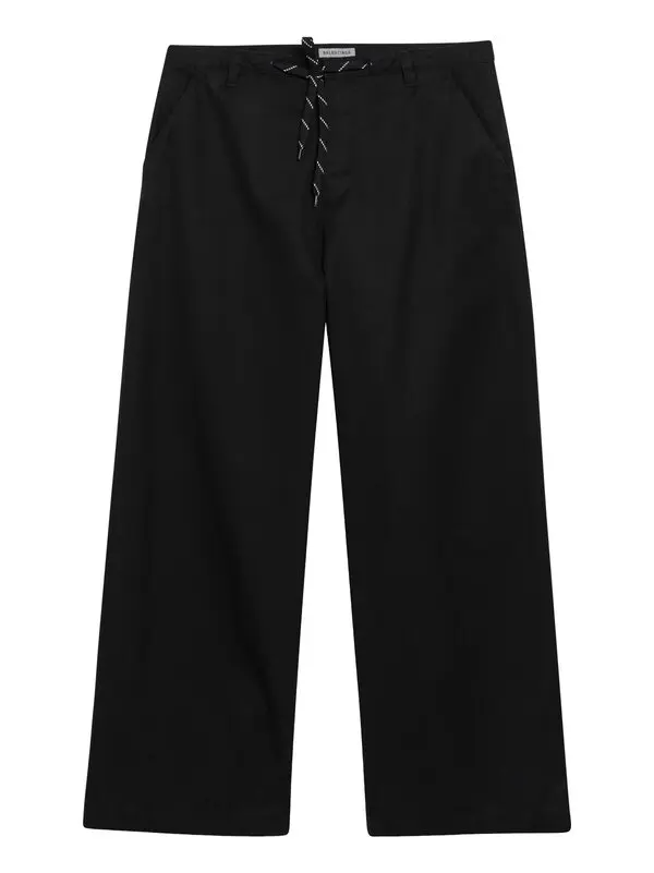Balenciaga Cotton Twill Chino Trousers - Black