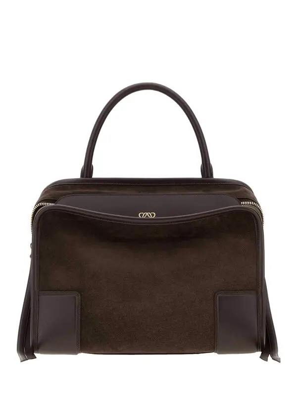 Loewe Suede Medium Amazona 180 Handbag - Brown