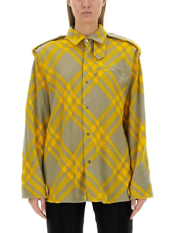 Burberry Check Pattern Shirt - Yellow
