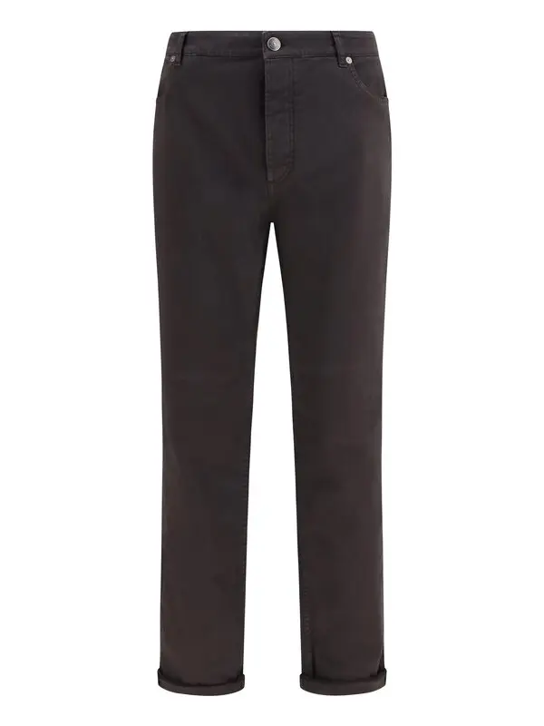 Brunello Cucinelli Jeans With Turn-up Hem - Brown