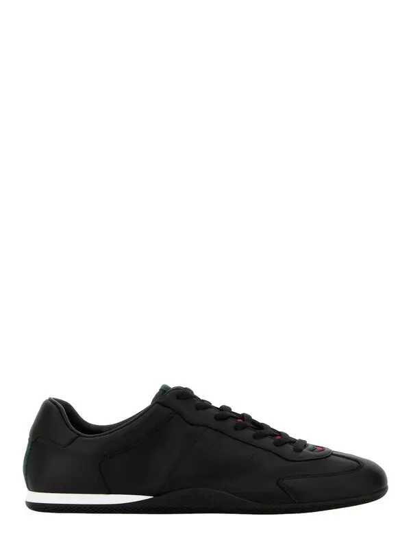 Gucci Leather Shift Sneakers - Black