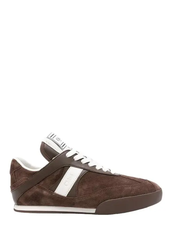 Chloé Suede Paneled Sneakers - Brown