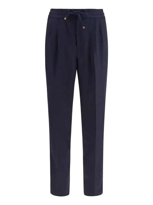 Brunello Cucinelli Virgin Wool Pants - Blue