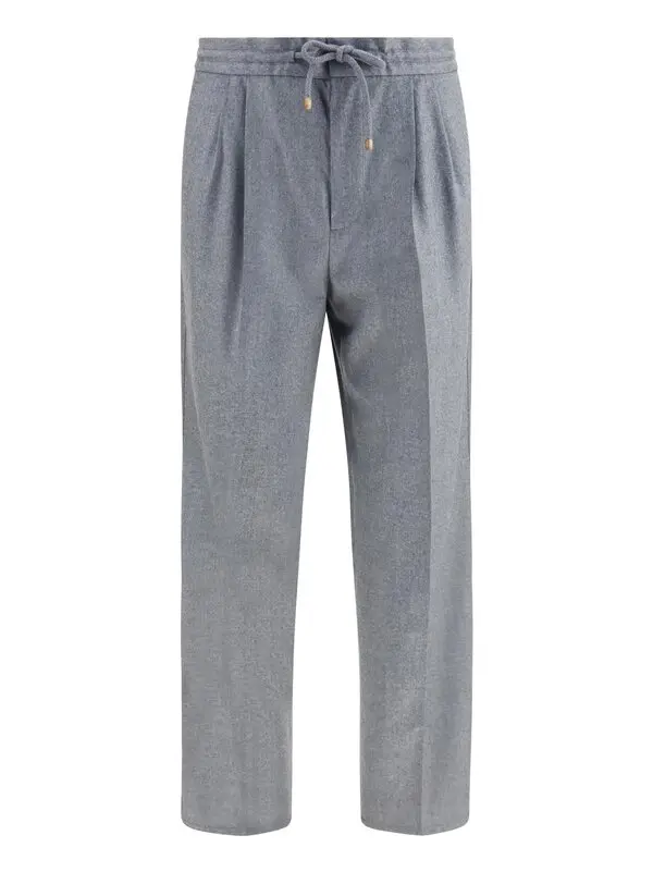 Brunello Cucinelli Virgin Wool Pants - Gray