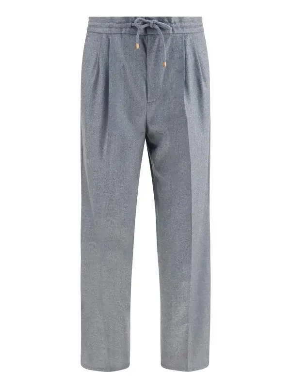Brunello Cucinelli Virgin Wool Pants - Gray