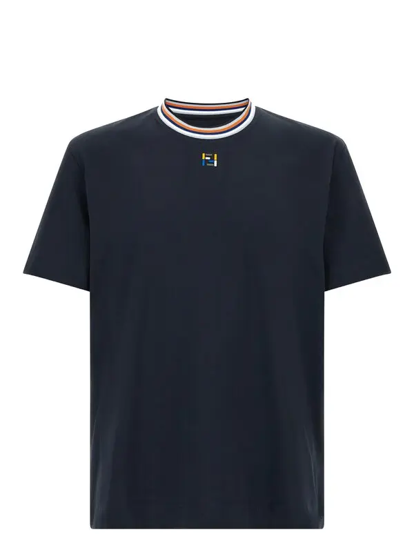 Fendi Ff Stitching' T-shirt - Blue