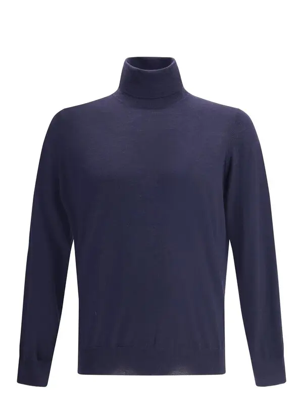 Brunello Cucinelli Wool Turtleneck Sweater - Blue
