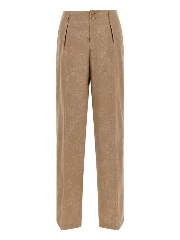 Etro Paisley Jacquard Trousers - Cream