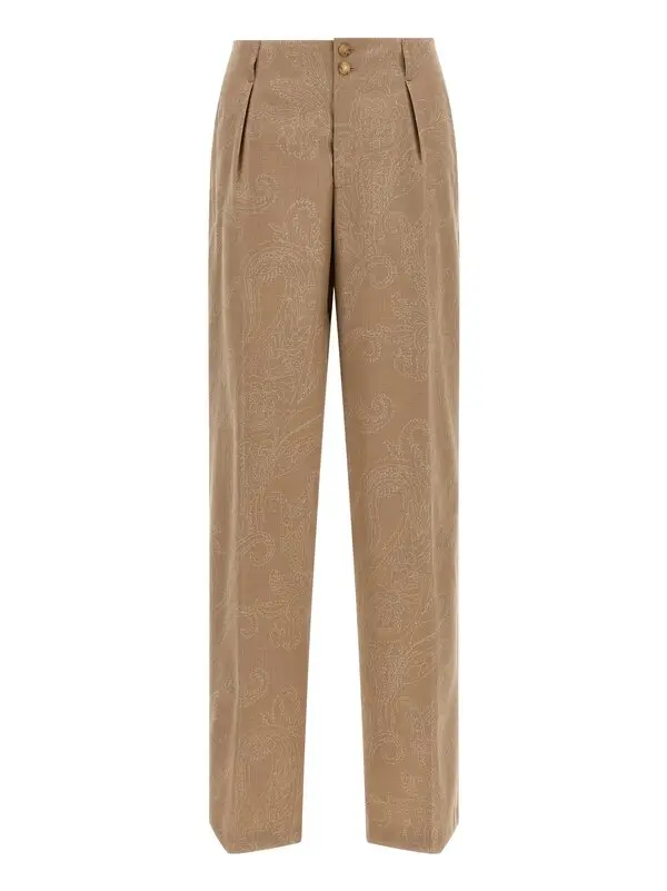 Etro Paisley Jacquard Trousers - Cream