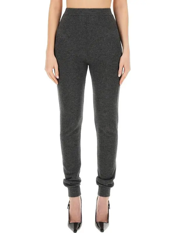 Saint Laurent High Waist Leggings - Gray