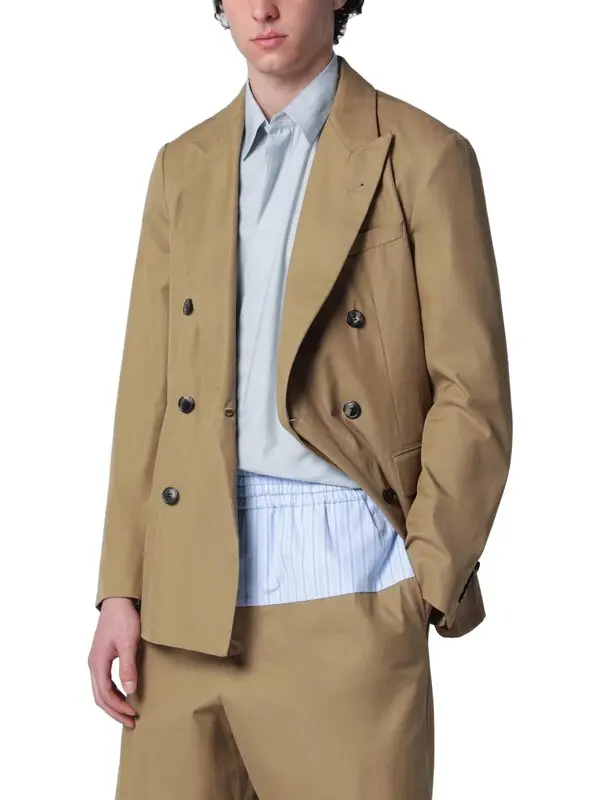 Dries Van Noten Camel Double-breasted Jacket - Cream