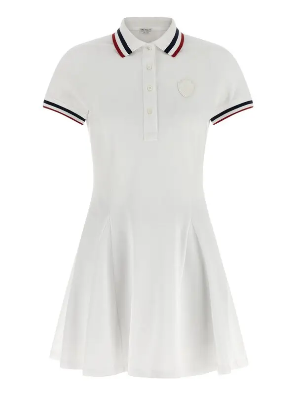 Brunello Cucinelli Logo Embroidery Tennis Dress - White