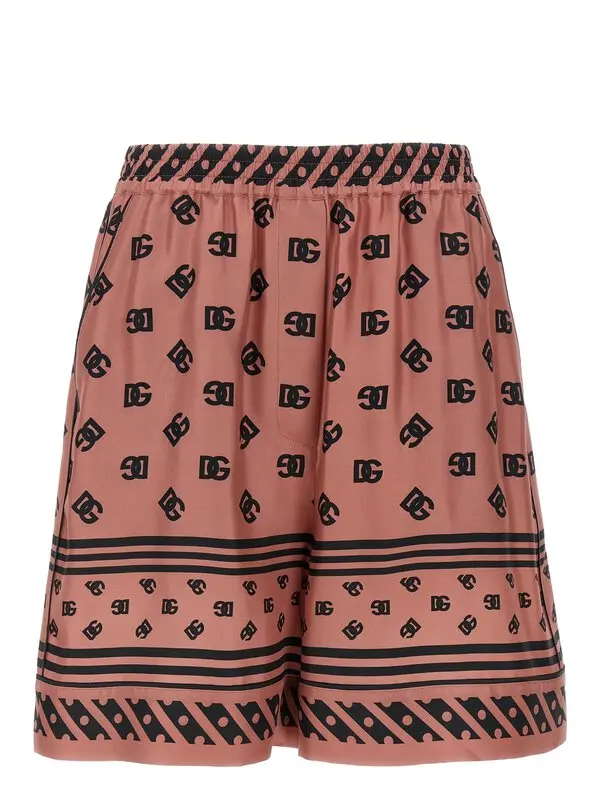 Dolce & Gabbana Silk Jacquard Bermuda Shorts - Pink