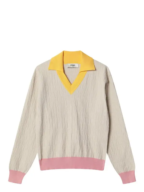Fendi Cotton And Silk Jumper - Yellow