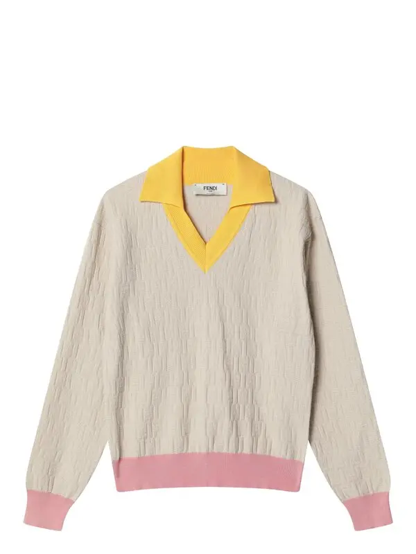 Fendi Cotton And Silk Jumper - Yellow