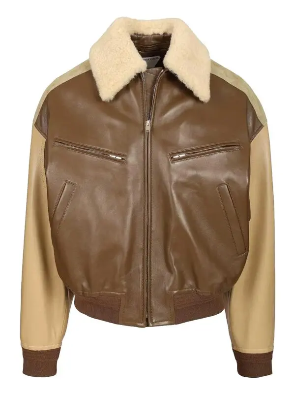 Bottega Veneta Nappa Leather Jacket - Brown