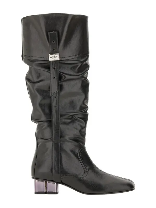 GANNI Slouchy Boot Butterfly - Black
