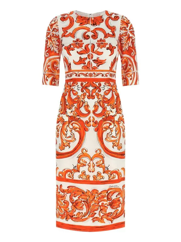 Dolce & Gabbana Maiolica' Dress - Orange