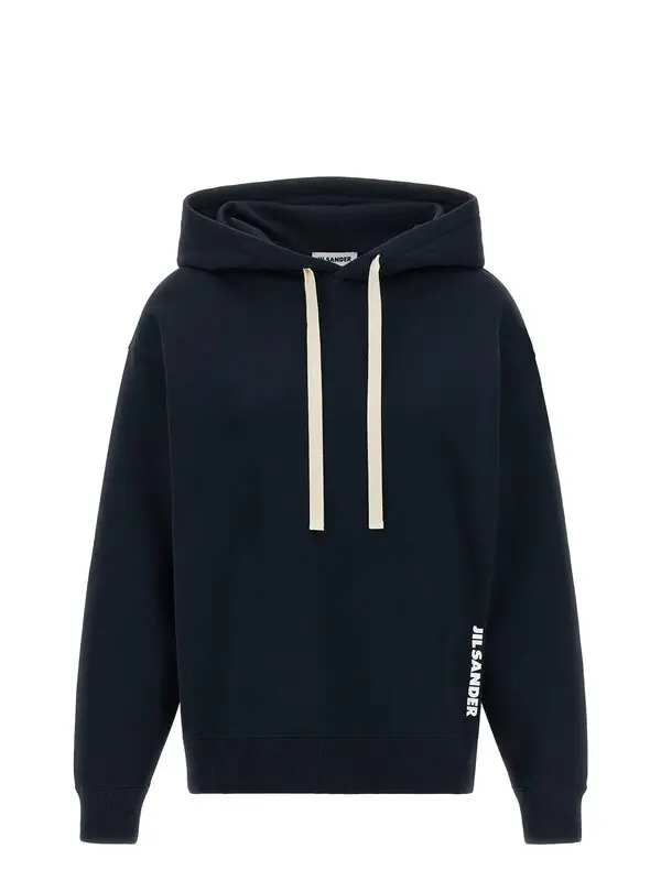 JIL SANDER Cotton Hoodie - Blue