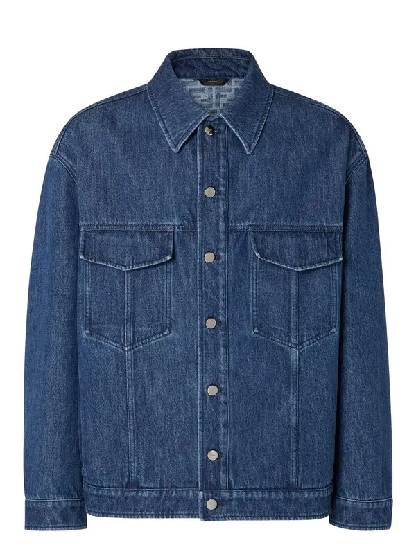Fendi Denim Oversized Jacket - Blue