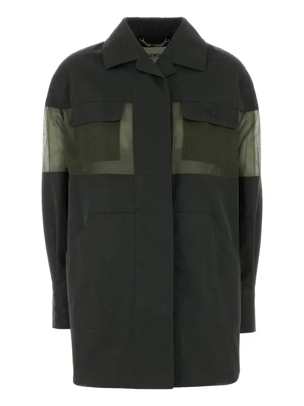 Fendi Cotton Blend Jacket - Green