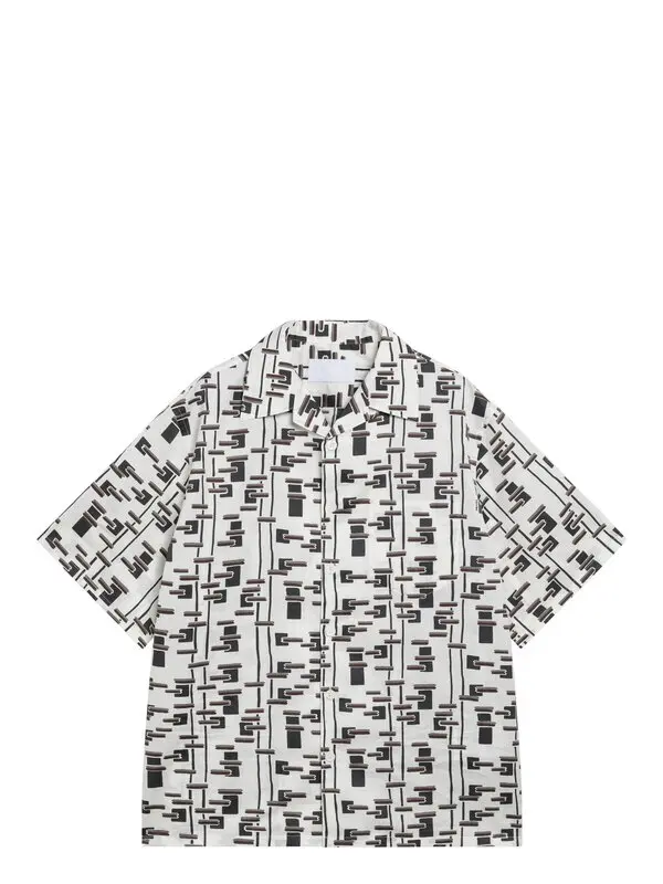Prada Natural/burgundy Printed Silk-blend Shirt - Red