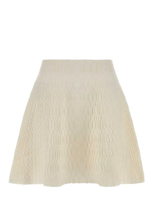 Balmain Knit Skirt - White