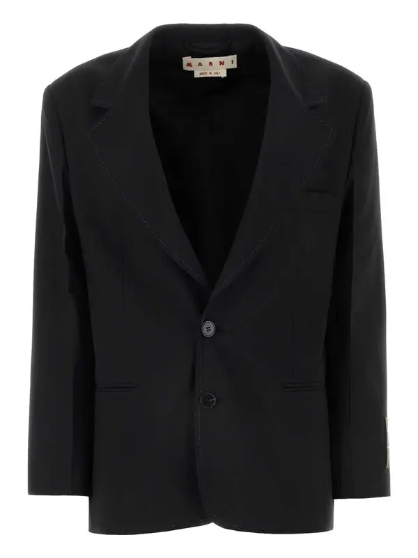 Marni Polyester Stretch Blazer - Black