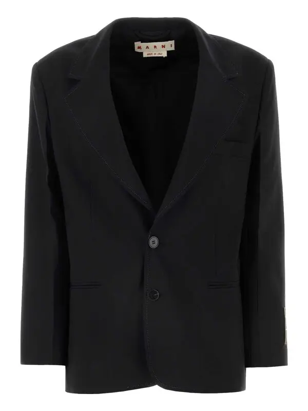 Marni Polyester Stretch Blazer - Black