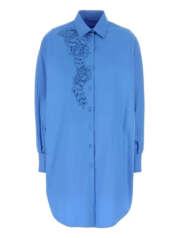 ERMANO SCERVINO Ermanno Scervino Poplin Oversize Shirt - Blue