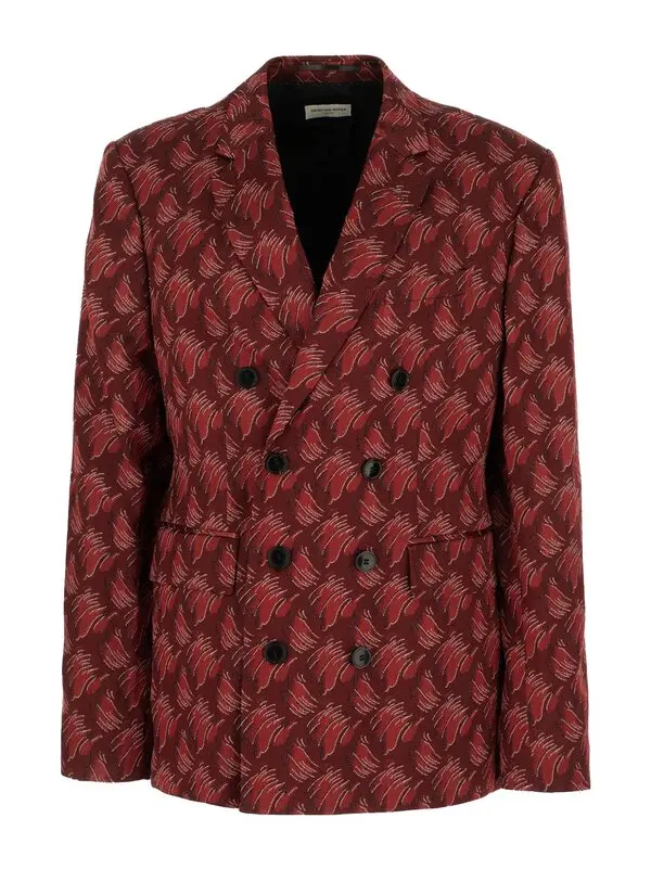 Dries Van Noten Printed Double-breasted Blazer - Multicolor