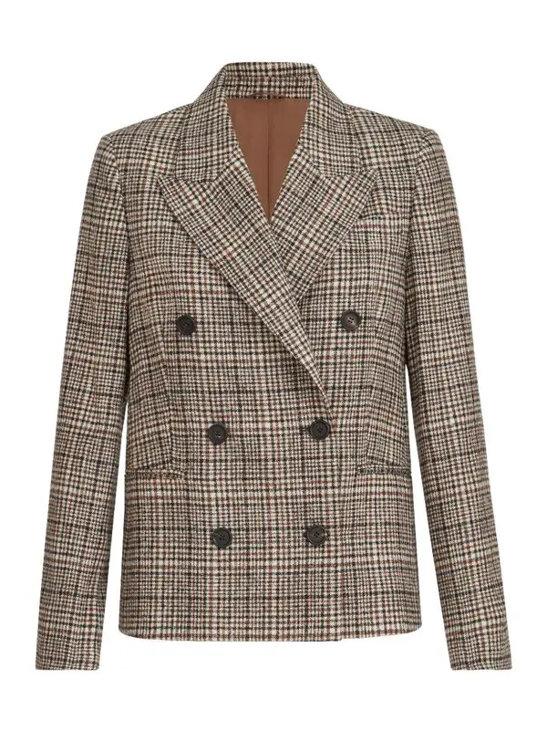 Brunello Cucinelli Wool Double-breasted Jacket - Multicolor