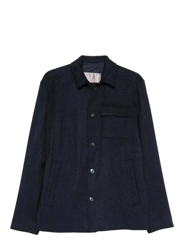 Herno Cashmere-wool Blend Shirt Jacket - Blue