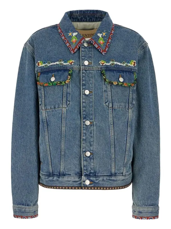Valentino Garavani Embellished Denim Jacket - Multicolor