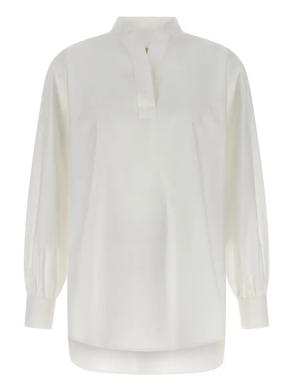 Valentino Garavani Vlogo Cotton Poplin Top - White