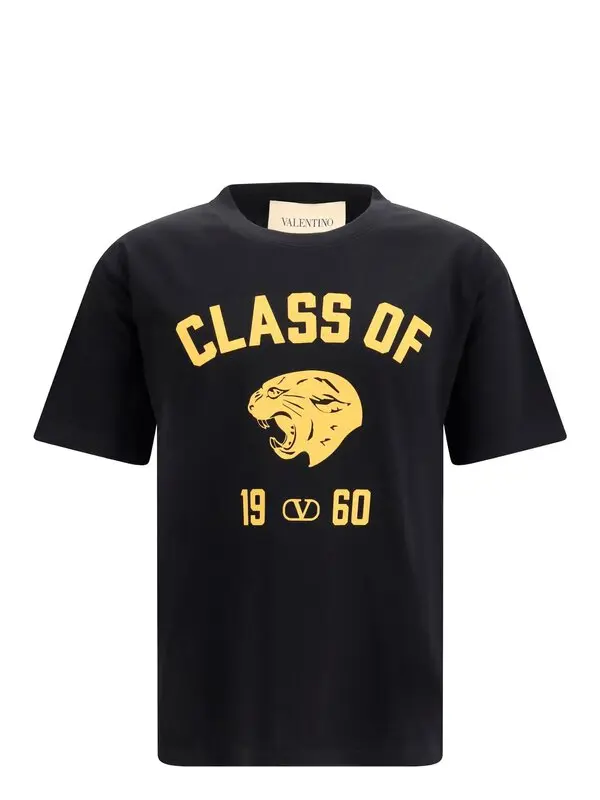 Valentino Garavani Panther Print Cotton T-shirt - Black