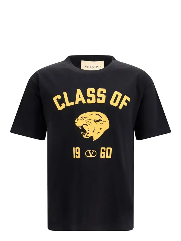 Valentino Garavani Panther Print Cotton T-shirt - Black