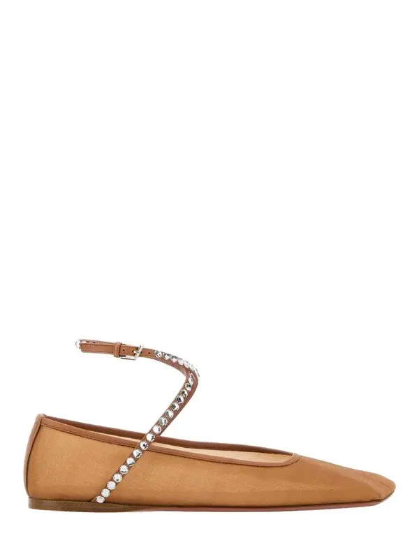 Amina Muaddi Mesh Ane Ballerinas - Orange