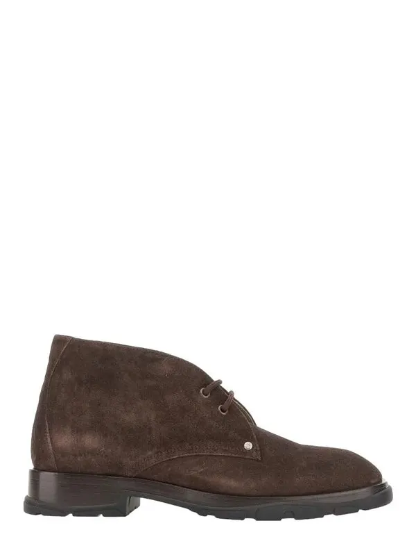 Alexander McQueen Suede Lace Up Boots - Brown