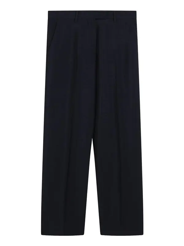 Miu Miu Navy Wool-blend Trousers - Blue