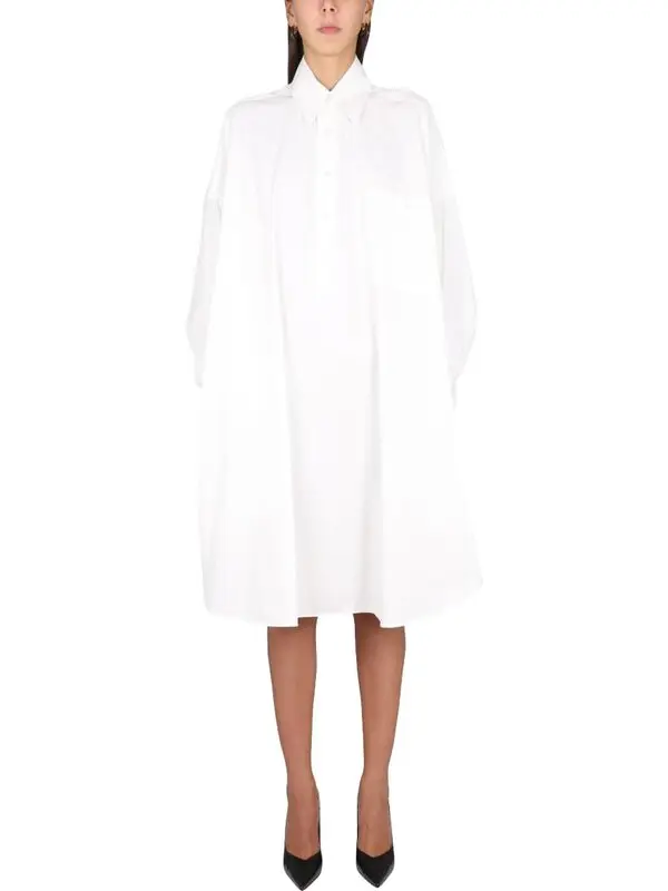 Bottega Veneta Compact Cotton Dress - Cream