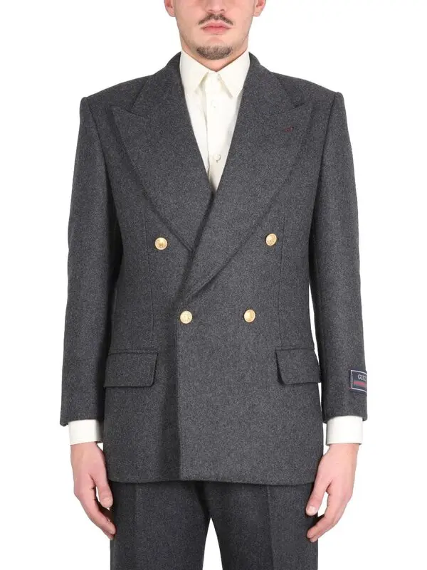 Gucci Cashmere Double-breasted Jacket - Gray