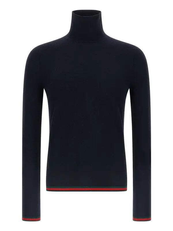Gucci Web Ribbon Cashmere Sweater - Blue